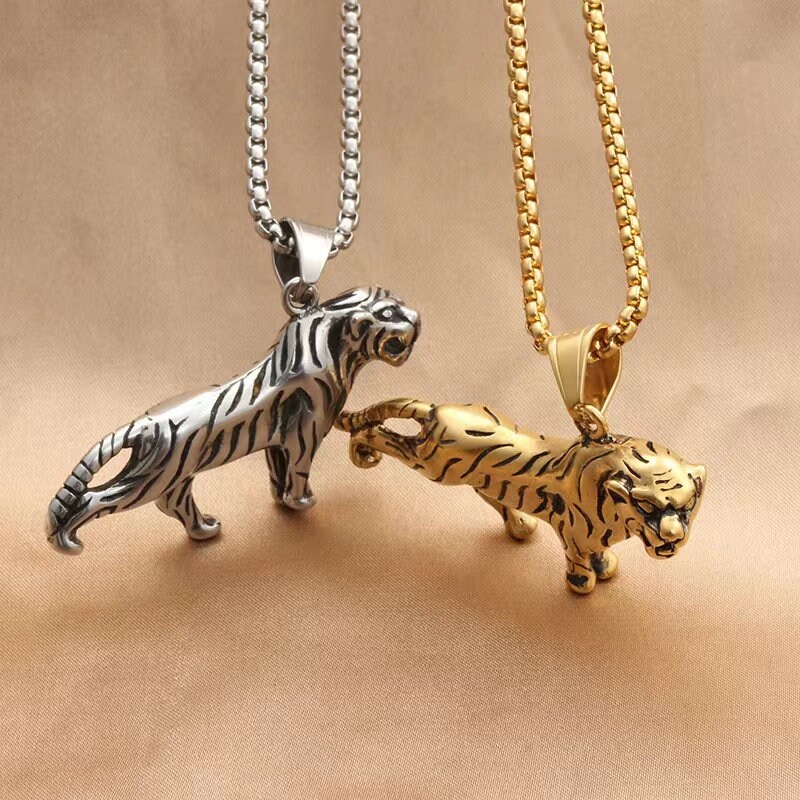 Stainless Steel Bengal Tiger Figure Pendant Necklace Tiger - Etsy