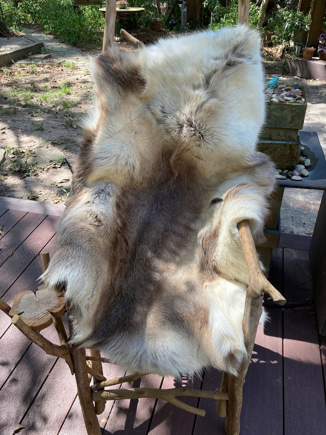 Pretty Caribou Hide 42 X 36 Beautiful Colors Thick Reindeer Hide Rug ...