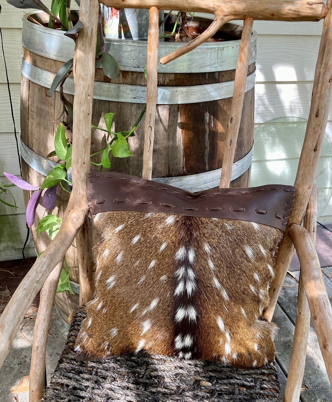 Axis Hide Pillow 14x13x6 All Handstitched Axis Deer Hide and Thick ...