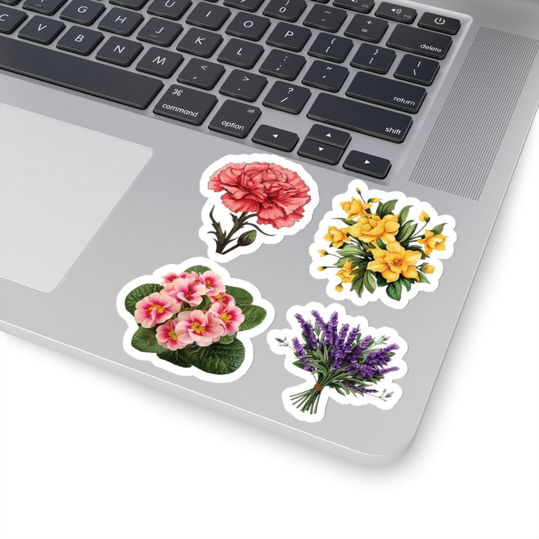 Birth Flower Stickers Birth Month Flower 4x4 Inches - Etsy