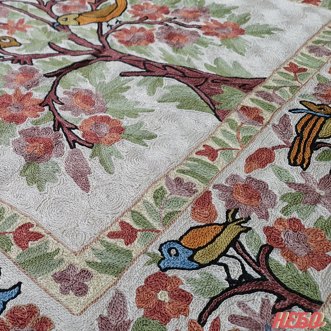 Tree of Life | Kashmiri Aari Embroidery Wall Hanging - Etsy