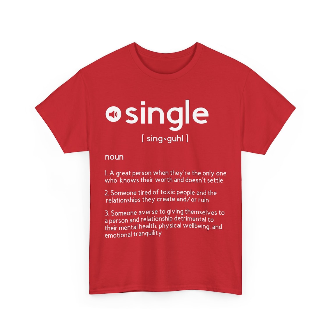 Single T-shirt Single Definition T-shirt Self-worth T-shirt Funny ...