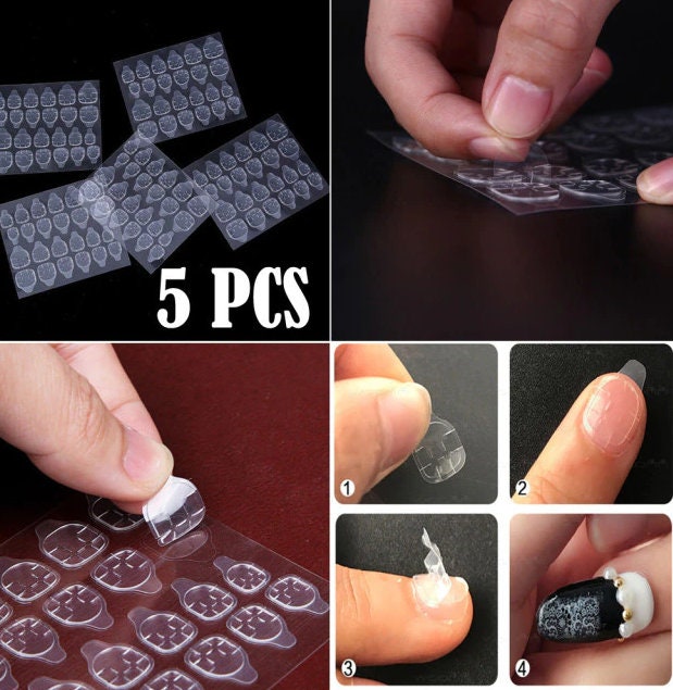 Double Sided False Nail Adhesive Tape Stickers DIY Press on Nail ...