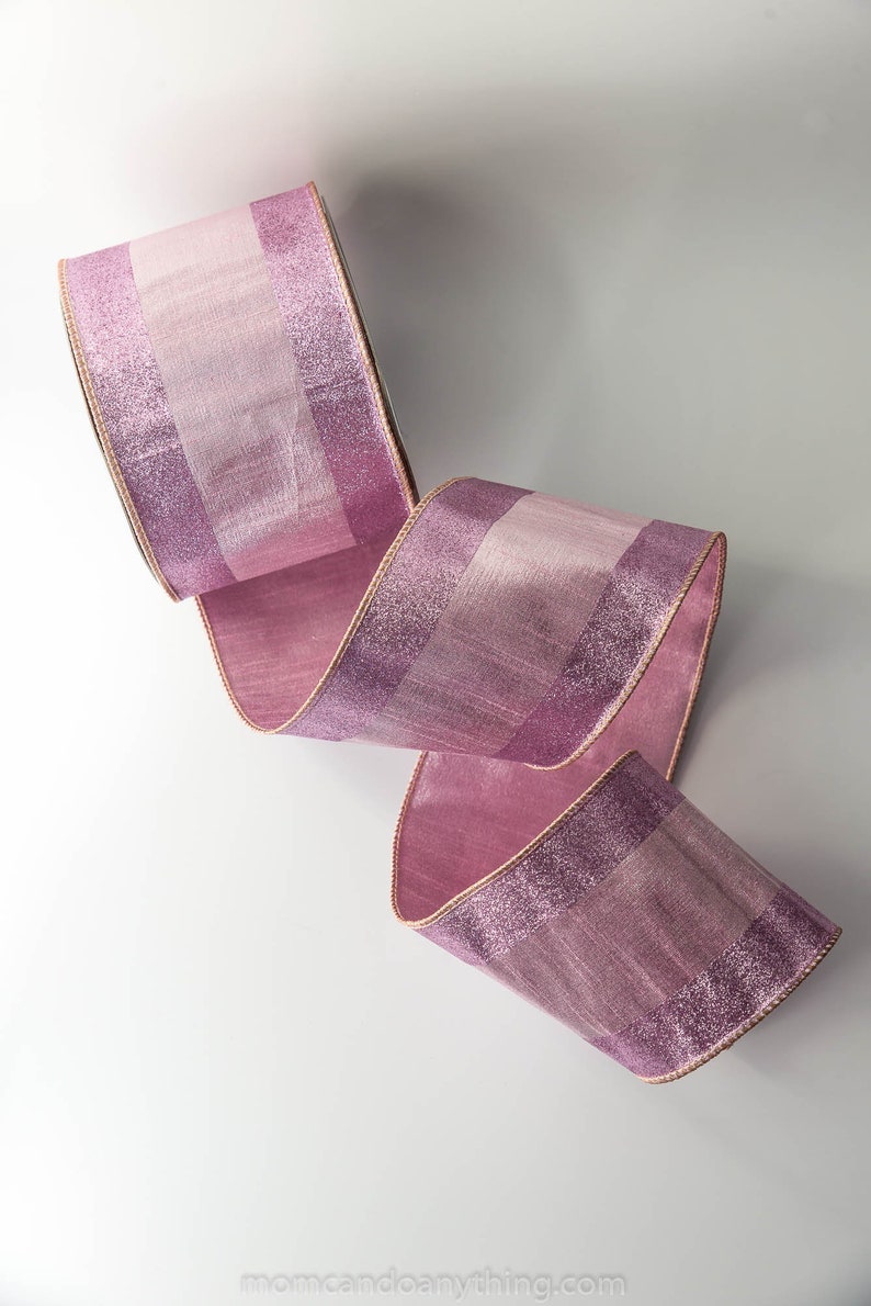 Pink Glitter Candy 4 Inch WIRED Ribbon Luxurious Designer - Etsy