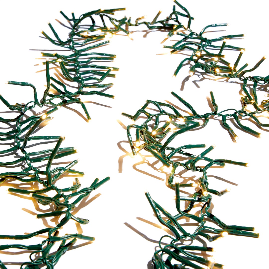 Connectable CLUSTER Garland 49.5' Green Wire 1,500 Warm White LED ...