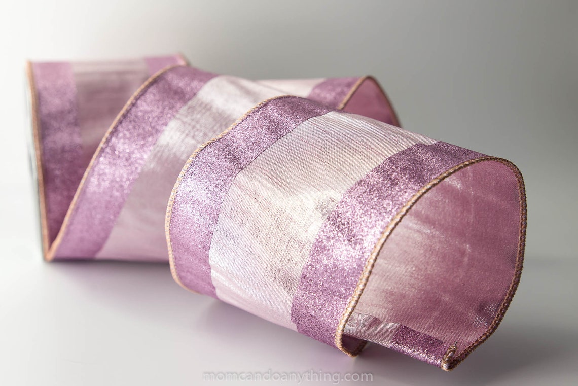 Pink Glitter Candy 4 Inch WIRED Ribbon Luxurious Designer - Etsy