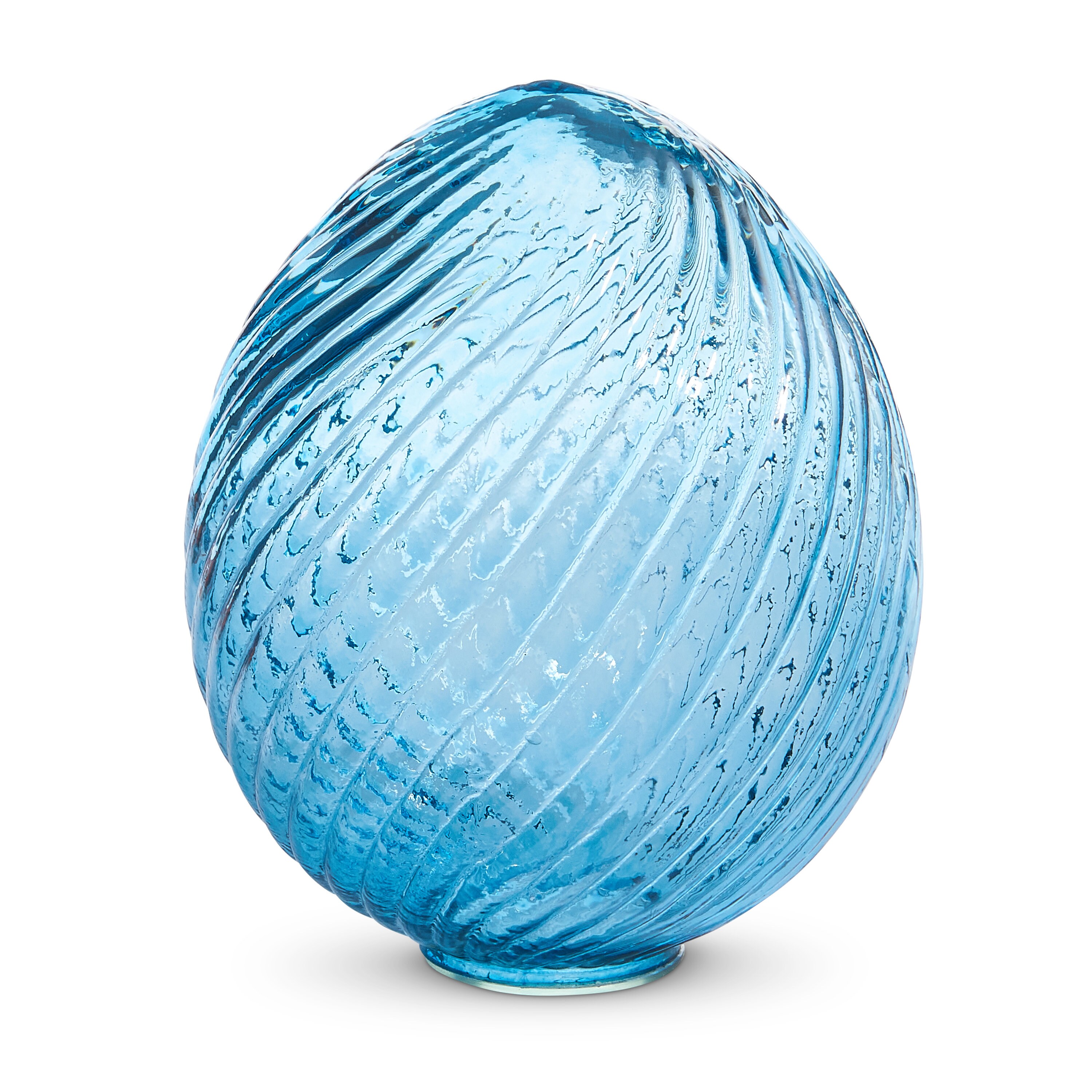 Blue Swirl Patterned Glass Egg by RAZ Imports - Etsy