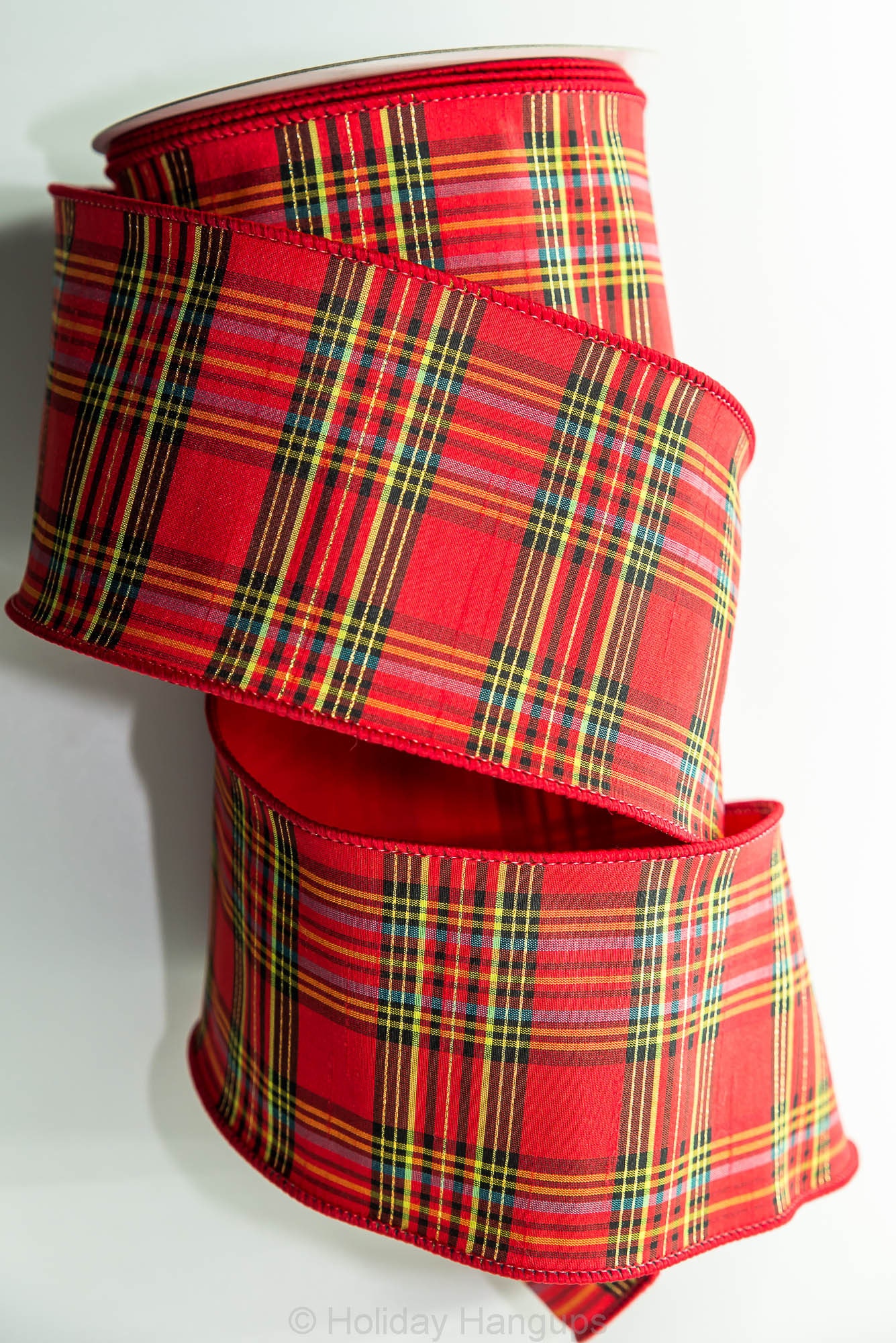 Red Multi Plaid WIRED Ribbon, 4 Inch, Luxurious Designer Ribbon by ...