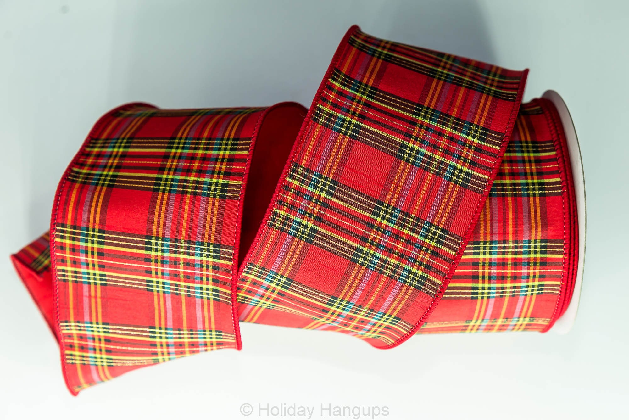 Red Multi Plaid WIRED Ribbon, 4 Inch, Luxurious Designer Ribbon by ...