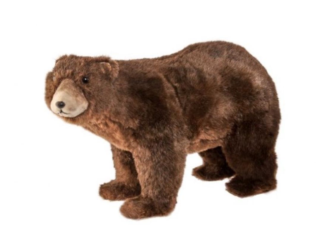 23" Stuffed Standing Faux Fur Brown Bear - Etsy
