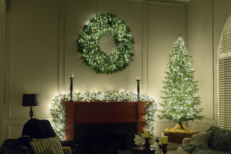 50' CONNECTABLE CLUSTER TWINKLE Light Garland W/ 1,500 Warm White ...