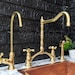 Antique Copper Kitchen Bridge Faucet With Sprayer and Cold Water Faucet ...