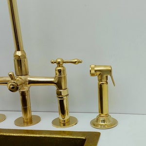 Antique Brass Sprayer, Unlacquered Brass Kitchen Side Sprayer for Cold ...