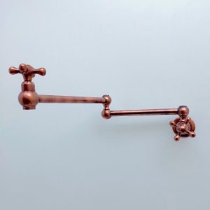 Copper Pot Filler With Cross Handle, Kitchen Copper Pot Filler, Antique ...