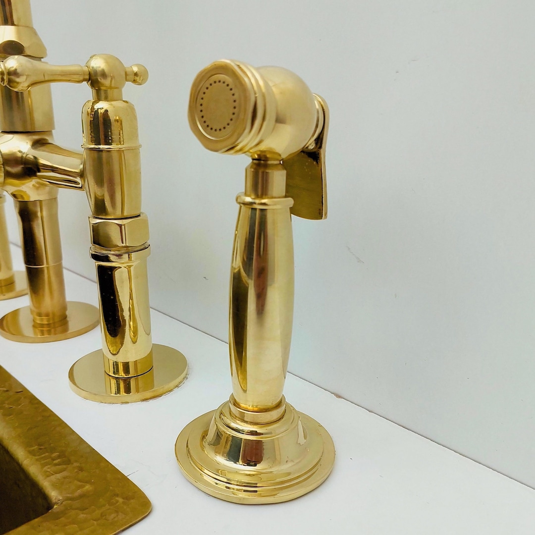 Antique Brass Sprayer, Unlacquered Brass Kitchen Side Sprayer for Cold ...