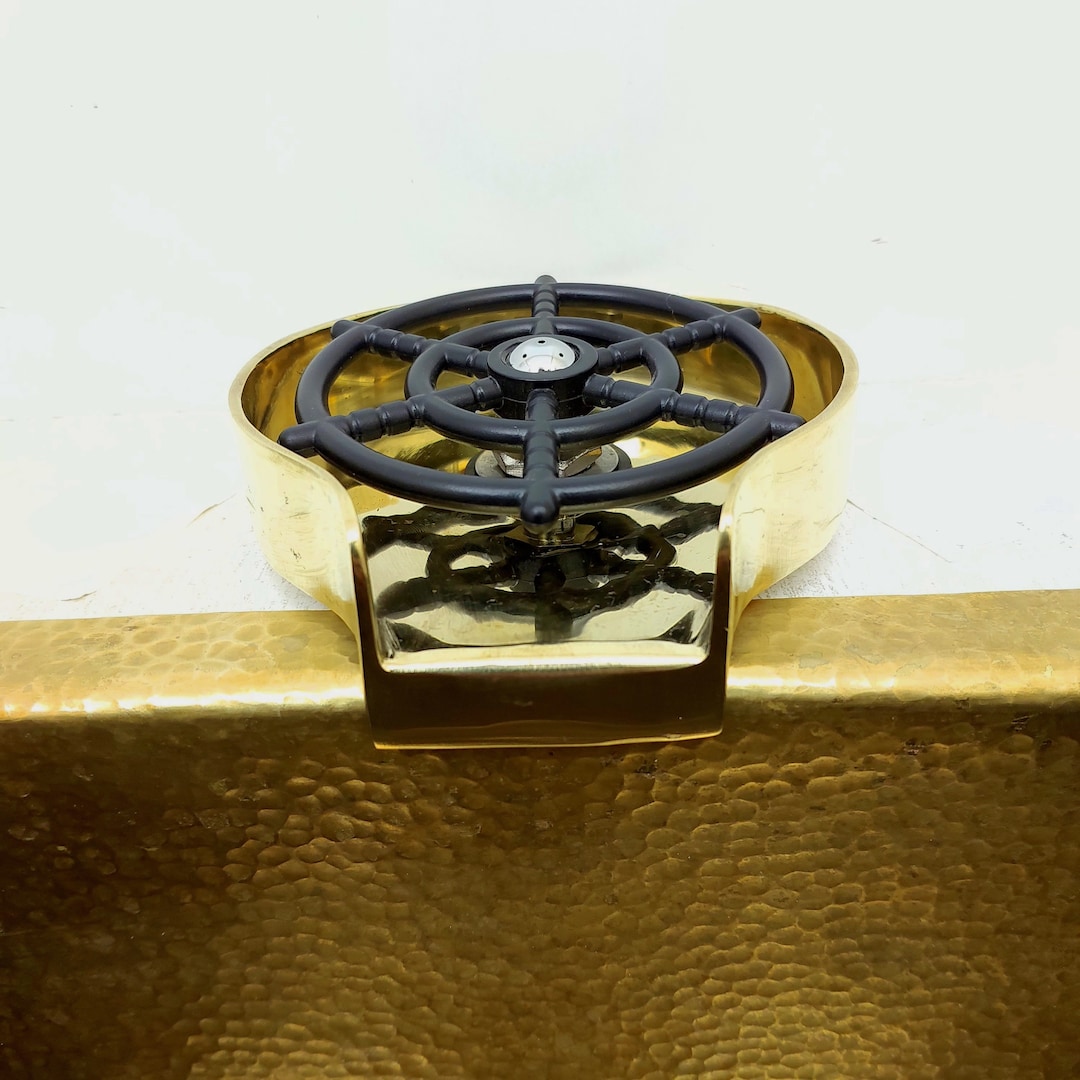 Unlacquered Brass Glass Rinser for Kitchen Sinks, Sink Cup Cleaner ...