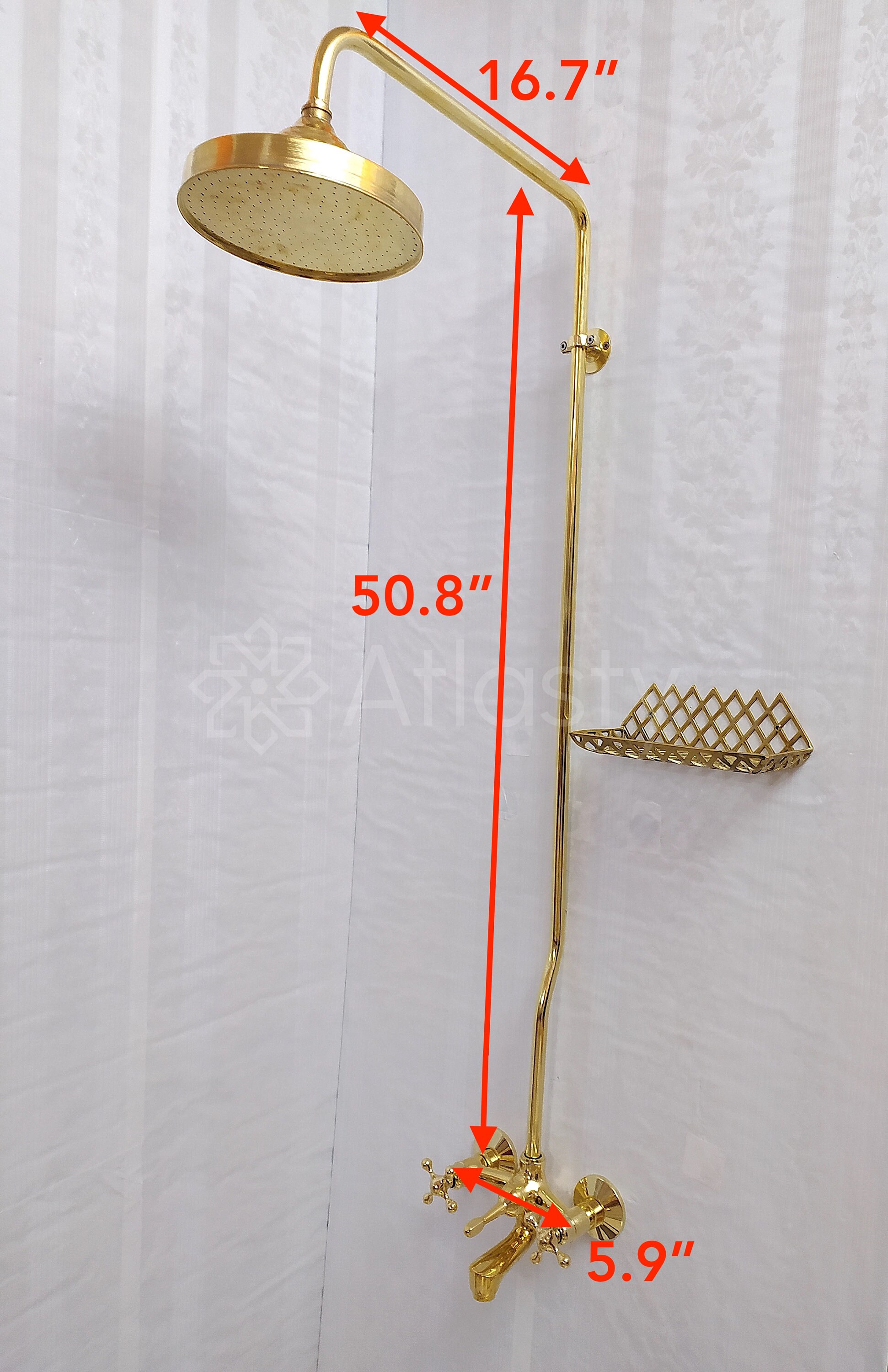 Unlacquered Brass Shower System and Tub Filler Handheld - Etsy