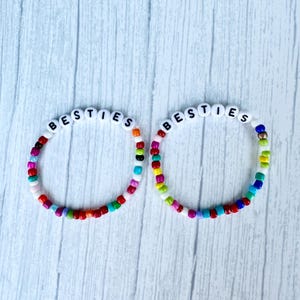 Set of 2 Bead Besties Friend Stretch Bracelets / Seed Bead Stackable ...