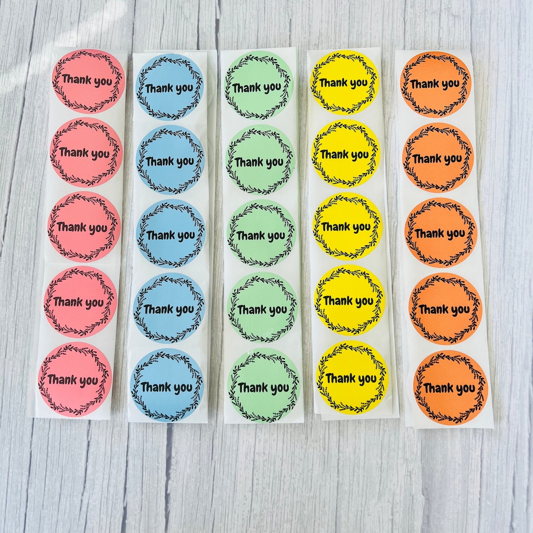 Thank You Sticker / Color Circle Thank You Sticker / Small Business ...