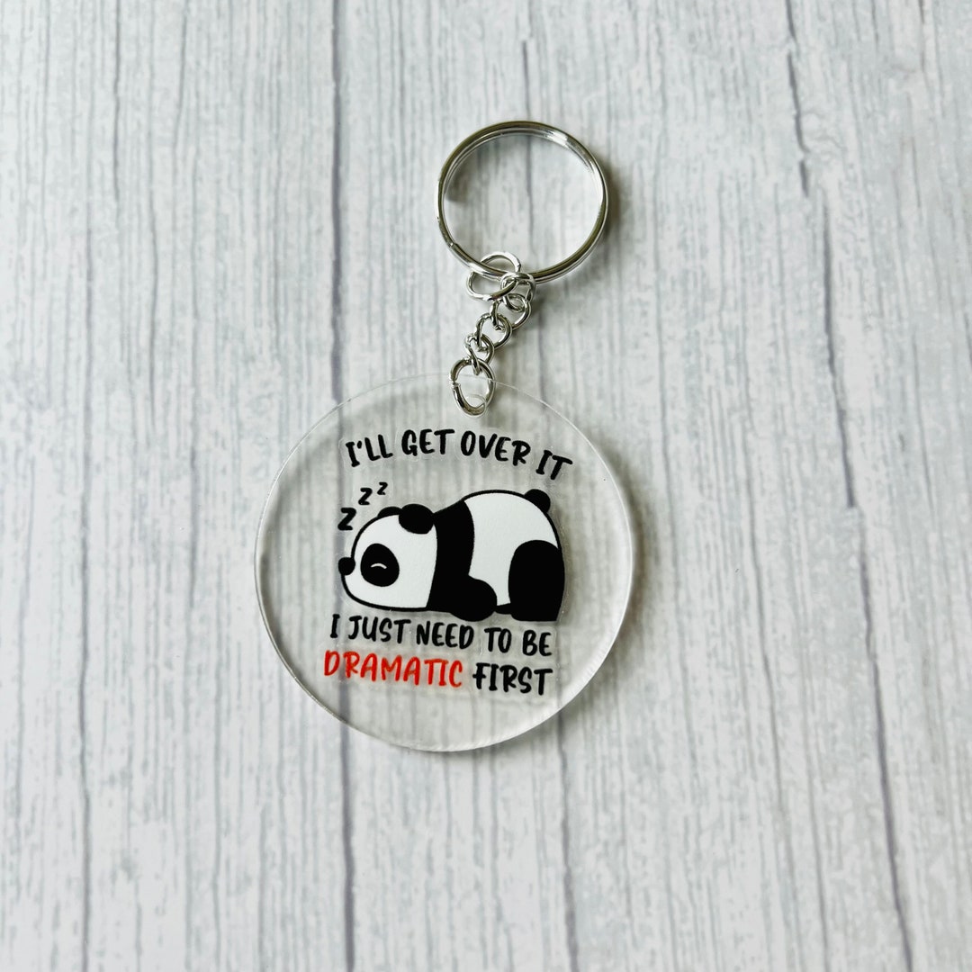 Cute Panda Keychain / Fun Dramatic Panda Accessory / Gift for Animal ...