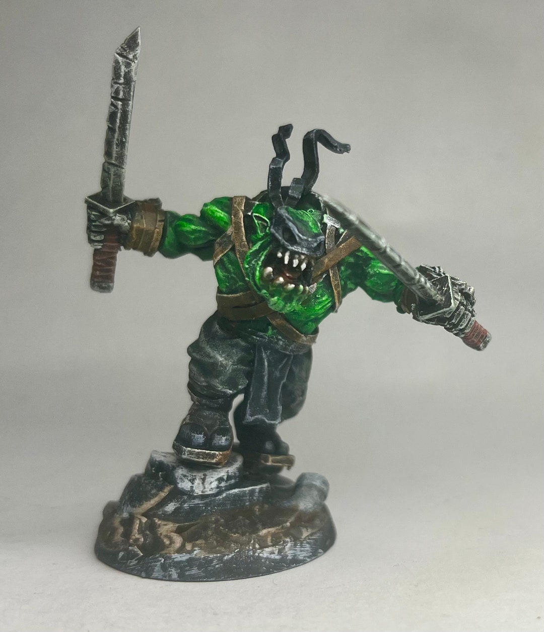 Painted Miniatures/custom Kitbash /space Orc Ninja/ Bushi Orc ...