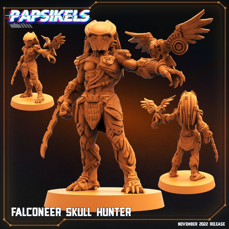 Papsikels Miniatures/falconeer_skull_hunter/predator/cyberpunk ...