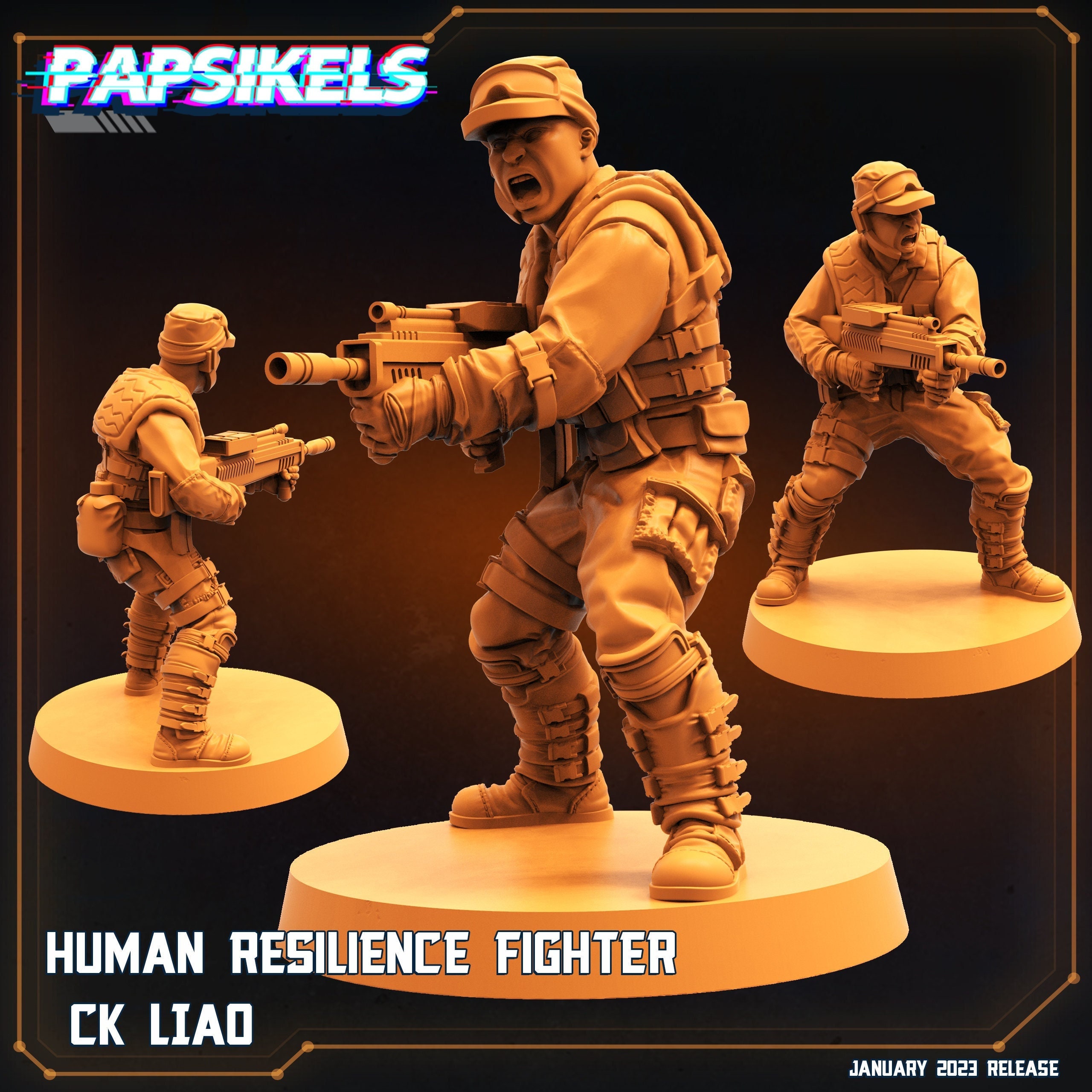 Papsikels Miniatures/human Resilience Fighter CK Liao/cyberpunk ...
