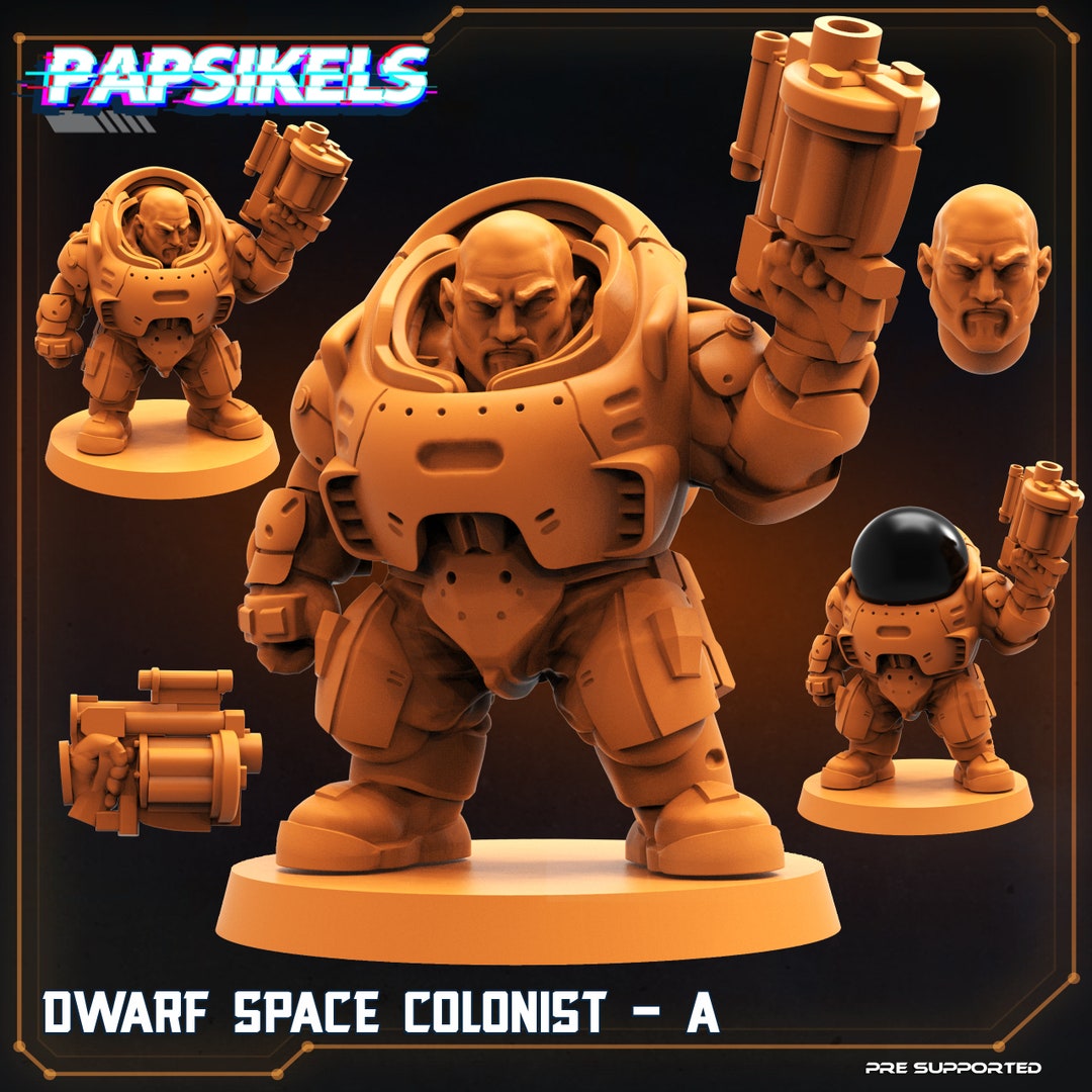 Papsikels Miniatures/dwarf Space Colonist A/cyberpunk/shadowrun ...