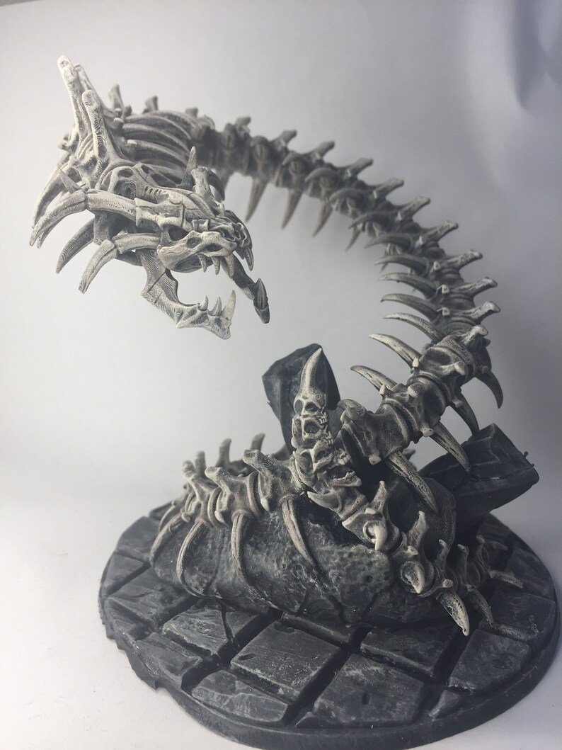 D&D Monster, Naga Skeleton, Painted Miniature, Pathfinder, Artisan ...