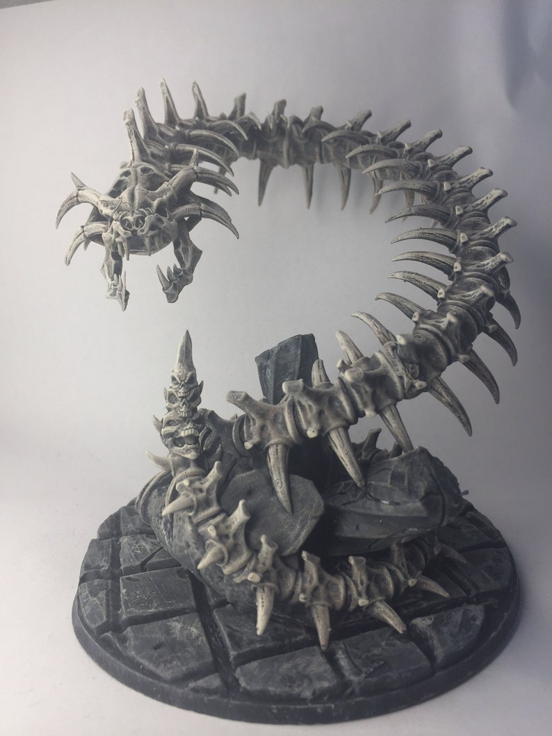 D&D Monster, Naga Skeleton, Painted Miniature, Pathfinder, Artisan ...