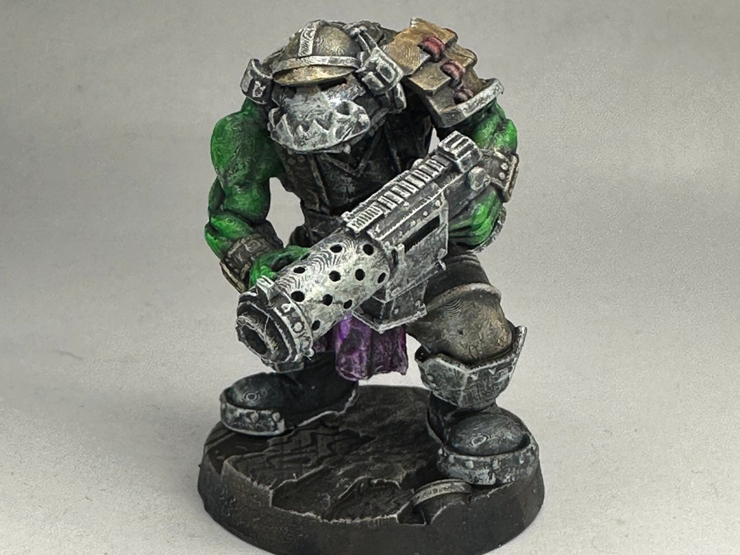 Painted Miniatures/custom Kitbash /space Orc Samurai/ Bushi Orc ...