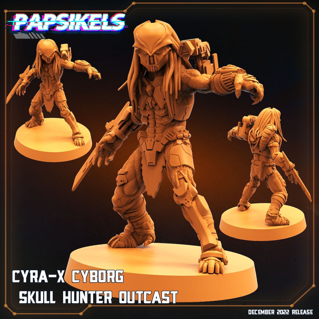 Papsikels Miniatures/cyra-x Cyborg Skull Hunter Outcast in Action ...