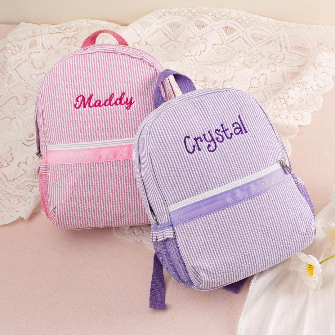 Toddler Backpack Personalized Kids' Backpack Seersucker Backpack Preppy ...