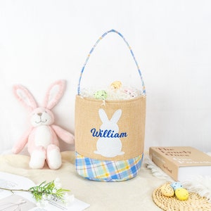 Easter Bunny Basket for Kids, Cute Egg Hunt Basket, Personalized Rabbit ...