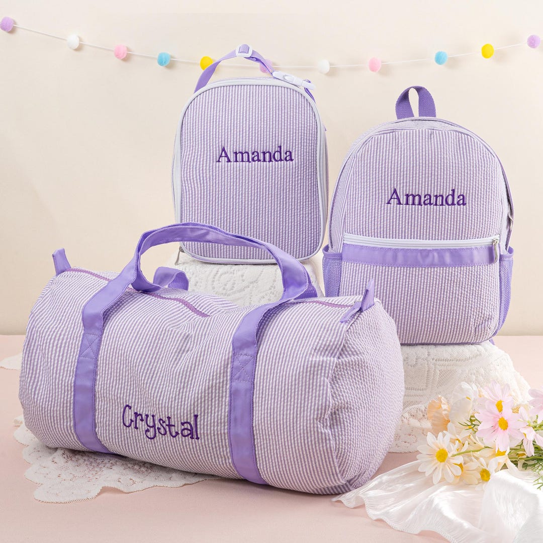 Personalized Toddler Backpack Seersucker Preppy Backpack Kids Lunch Bag ...