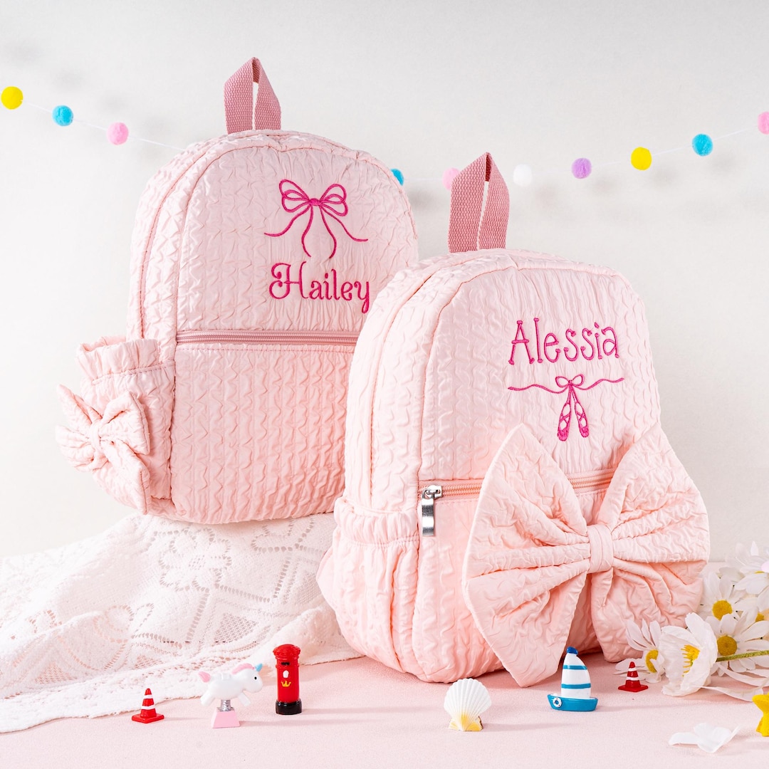 Toddler Backpack: Personalized Custom Kids School Bag With Bow for ...