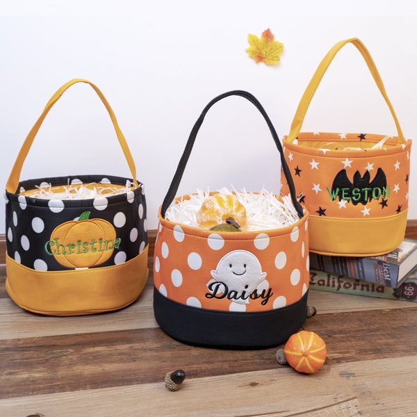 Trick Or Treat Basket Cartoon Happy Halloween Party With Children Trick ...