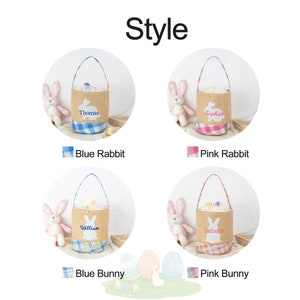 Easter Bunny Basket for Kids, Cute Egg Hunt Basket, Personalized Rabbit ...