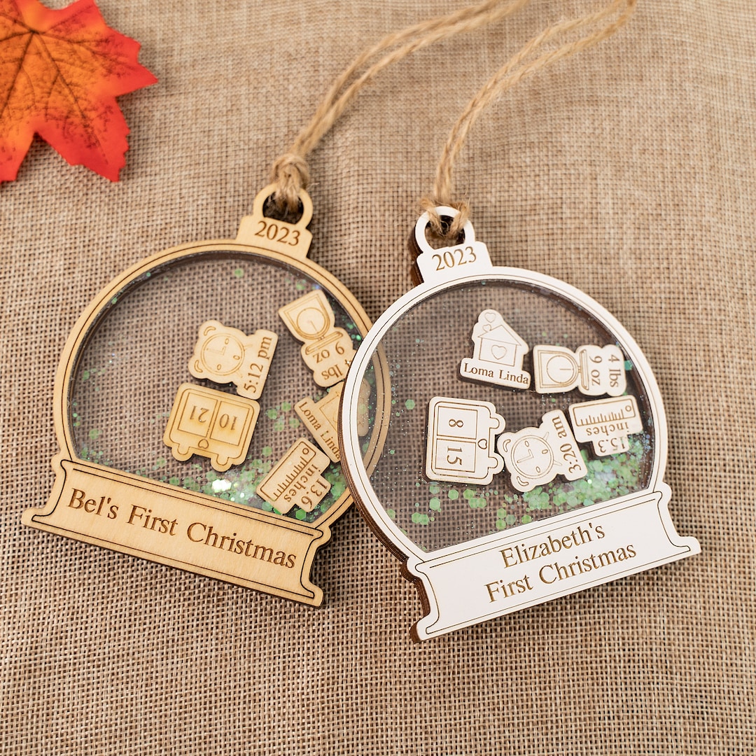 Baby's First Christmas Ornament 2023, 1 Year New Baby Gift, Customized ...