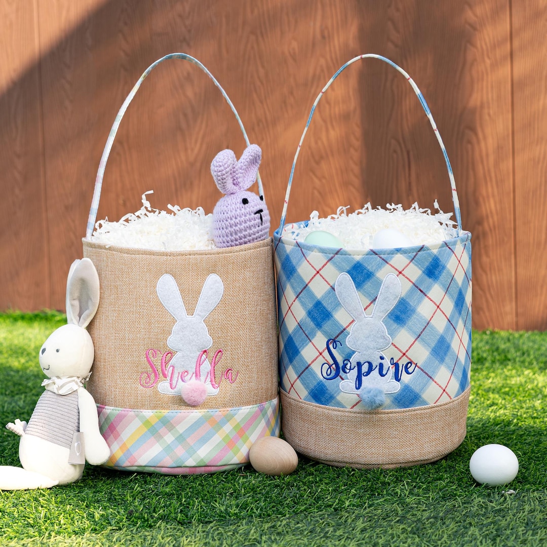 Easter Bunny Basket for Kids Personalized Easter Egg Hunt Basket Custom ...