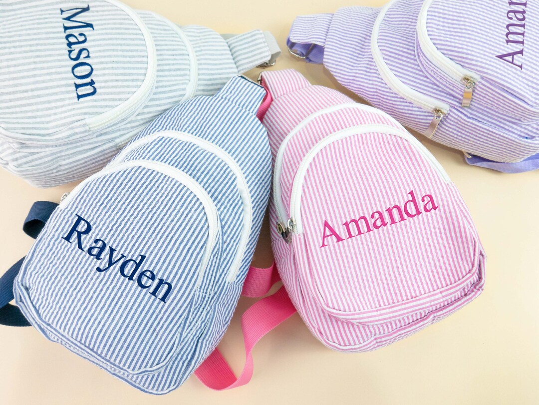 Personalized Cross Body Bag, Custom Seersucker Chest Bag, Trip Bag ...