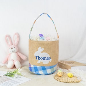 Easter Bunny Basket for Kids, Cute Egg Hunt Basket, Personalized Rabbit ...