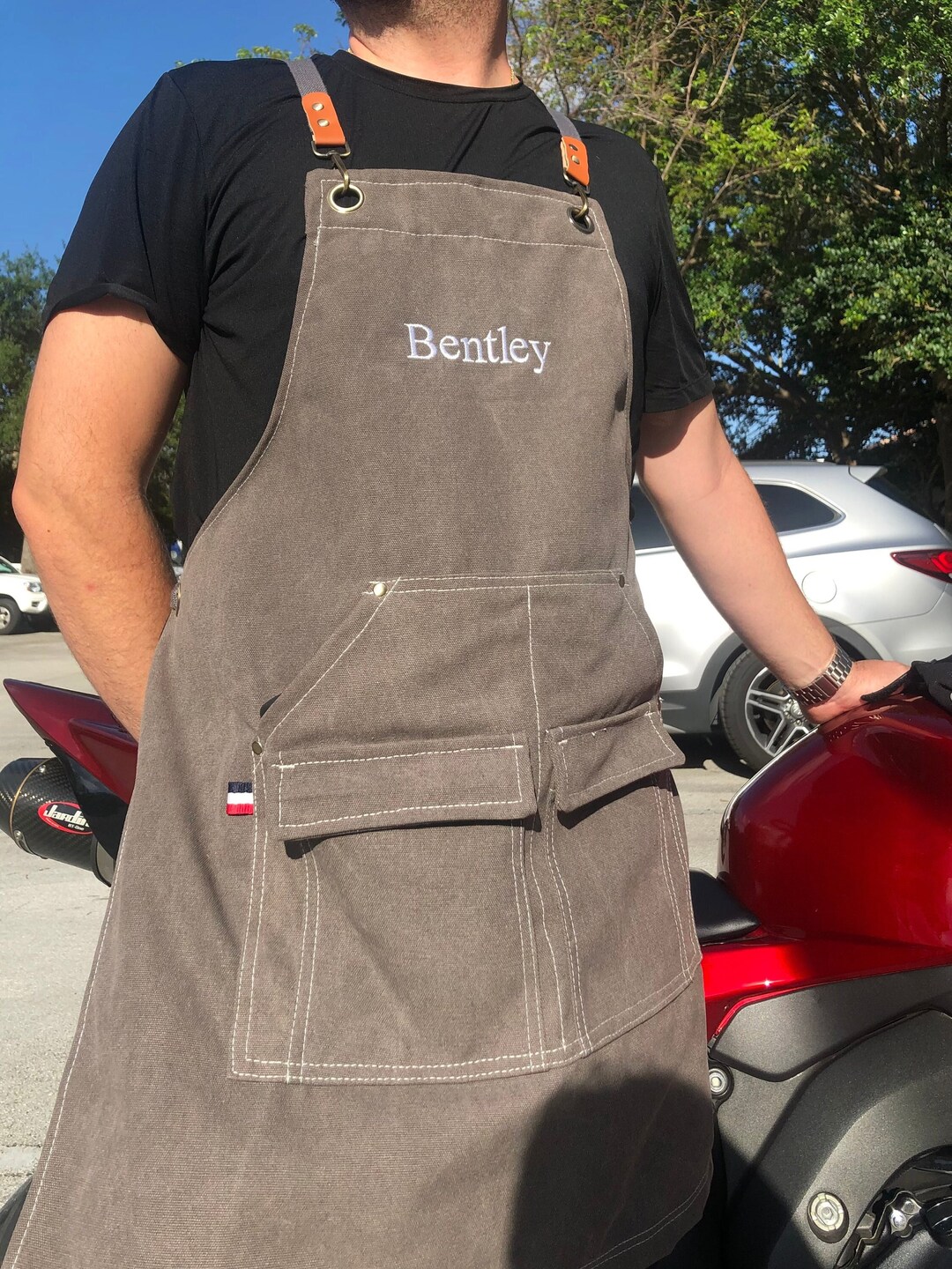 Personalized Canvas Apron, Father's Day Gift for Dad, Water-proof Apron ...