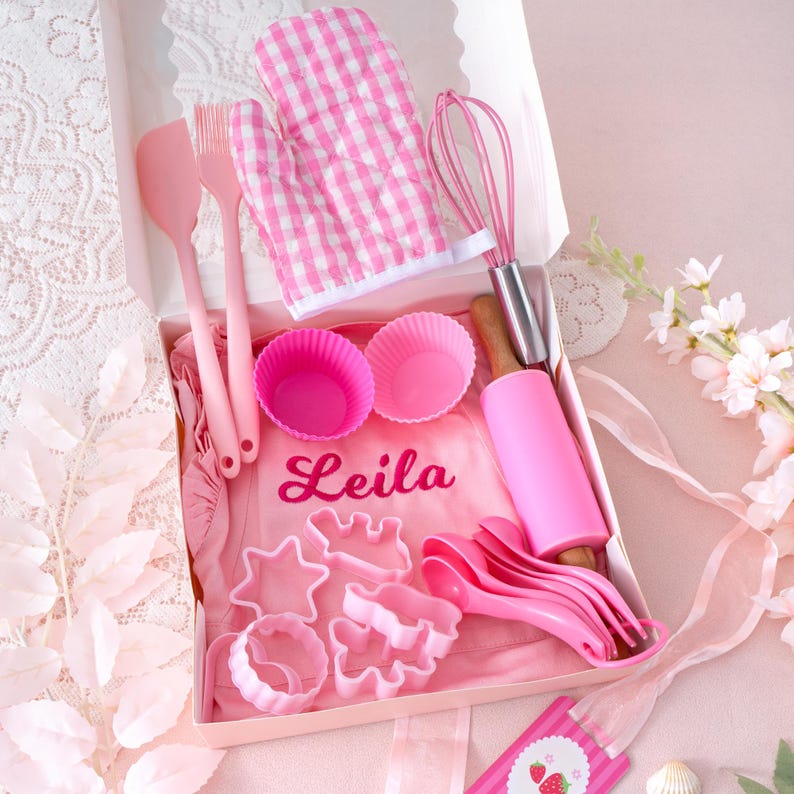 Personalized Baking Kit for Girls: Custom Apron, Cooking Tool Set - Etsy