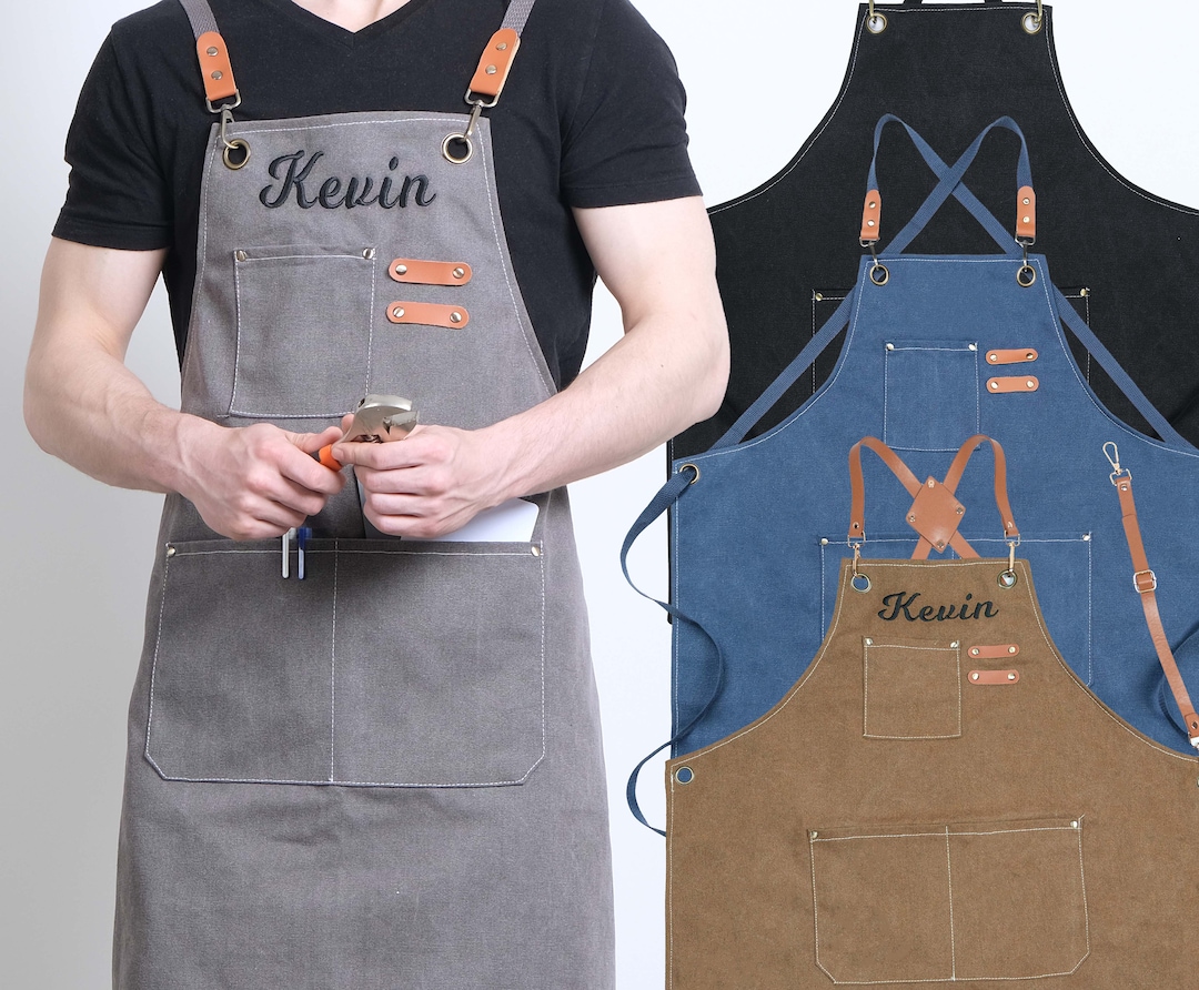 Personalized Canvas Apron for Men, Custom Birthday Gift for Dad ...