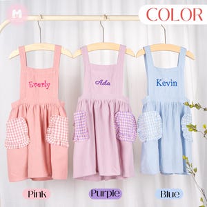 Personalized Little Girls Linen Apron: Kids Toddler Cooking, Baking ...