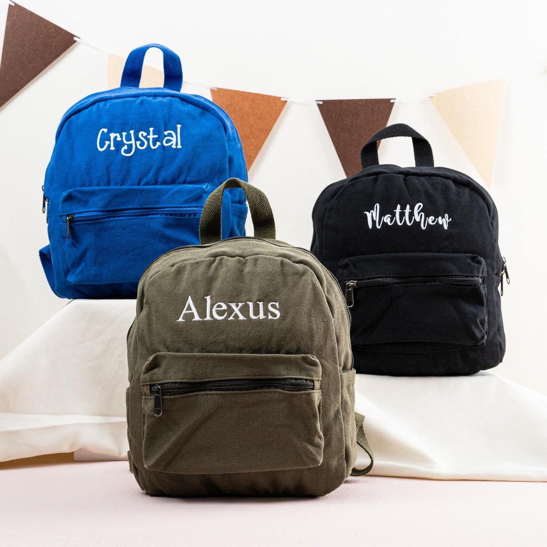 Toddler Backpack, Personalized Canvas Backpack, Custom Baby Backpack ...