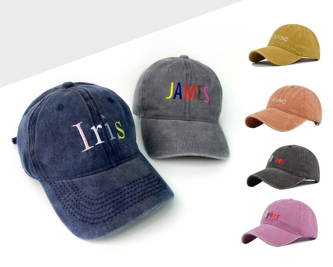 Personalized Adult Ball Cap, Multicolor Initials Unisex Ball Hat ...