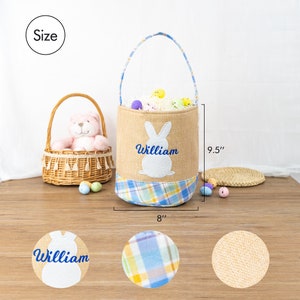 Easter Bunny Basket for Kids, Cute Egg Hunt Basket, Personalized Rabbit ...