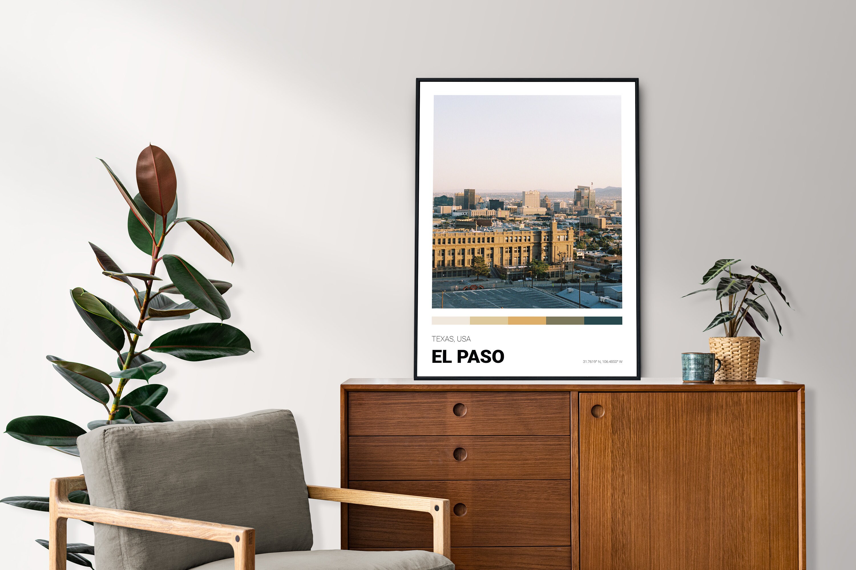 El Paso Print, Texas Poster, Head for the Hills, El Paso Mission Trail ...